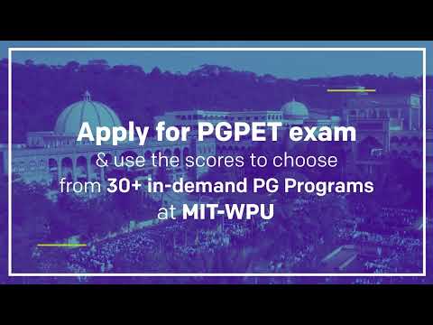 Choose from MIT-WPU's 30+ PG Programs, register for PGPET now