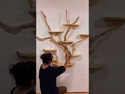 creative wall decoration with unique and beautiful tree branches #popular #wall #viralshorts