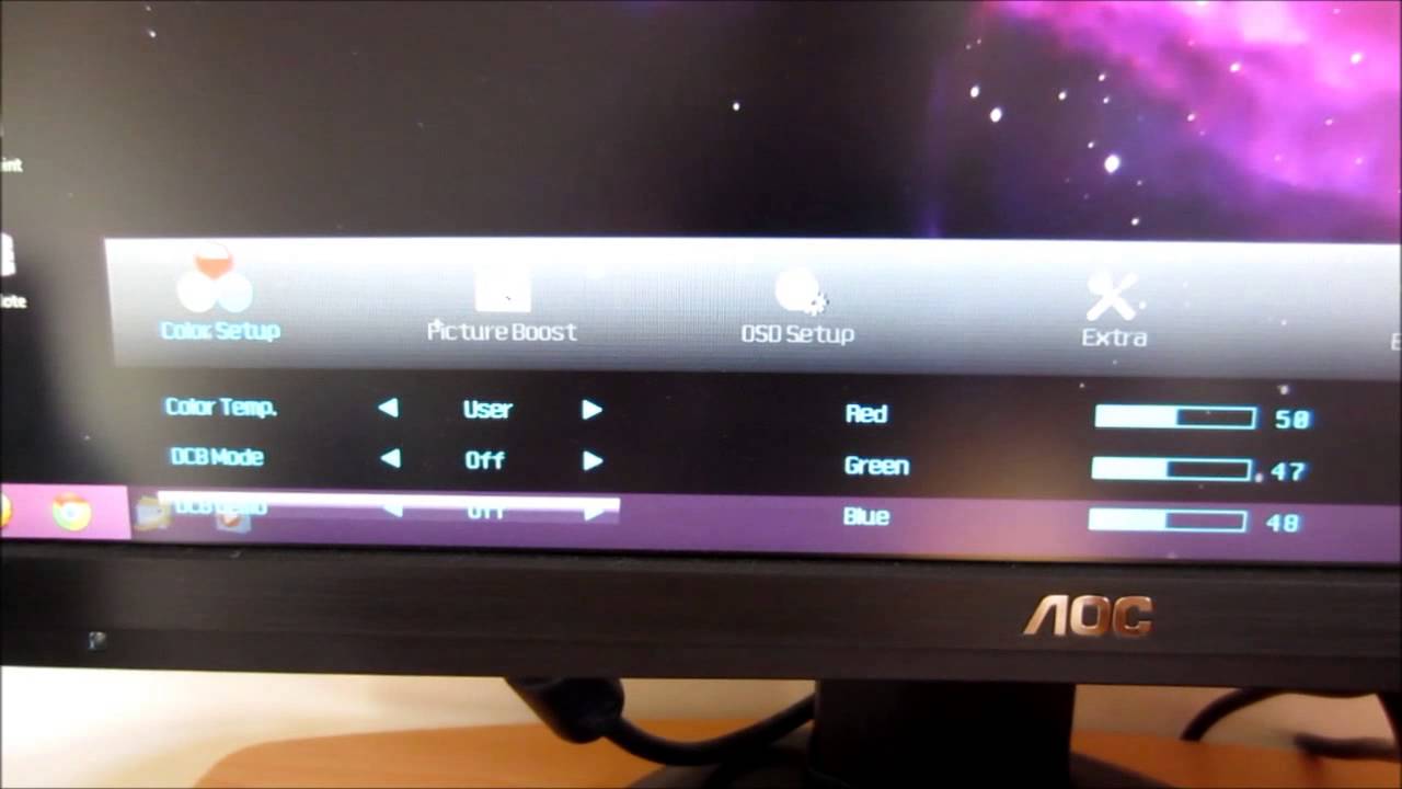 AOC g2460PQu Menu System (OSD)
