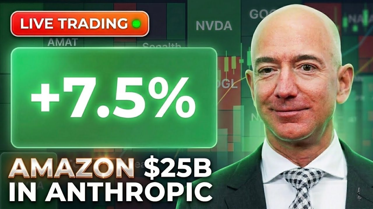 Live Trading: $AMZN Spiked-$25billion AI Investment, $AAPL New CEO | $SPY $QQQ $NVDA $TSLA $NQ $ES