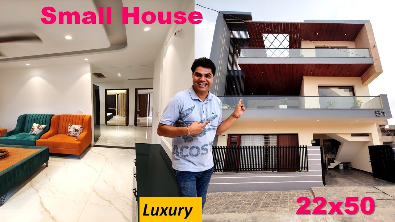 22x50 House Design | 1100 Sqft House Design | Small Villa Design ideas with Furniture