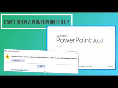 Can't open a Powerpoint file