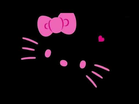 10 Hours of Black Neon Hello Kitty Background | Backdrop | Wallpaper |Screensaver | 4K HD