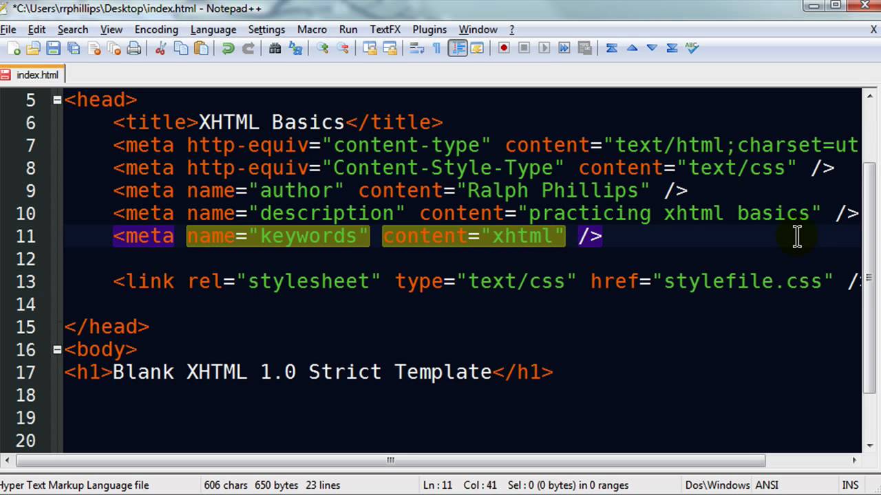 XHTML Basics - Part 1 of 3