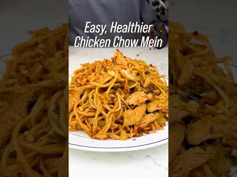 High Protein Chicken Chow Mein! Only 437 Calories! 🍗🍜🔥 #food #shorts