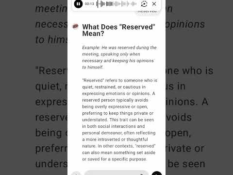 What Does "Reserved" Mean?