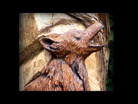 Jim Menken's Animal Totem Tree Wood Carving, Mississauga Ontario
