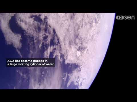 The world's largest iceberg, A23a, filmed from orbit by our satellite