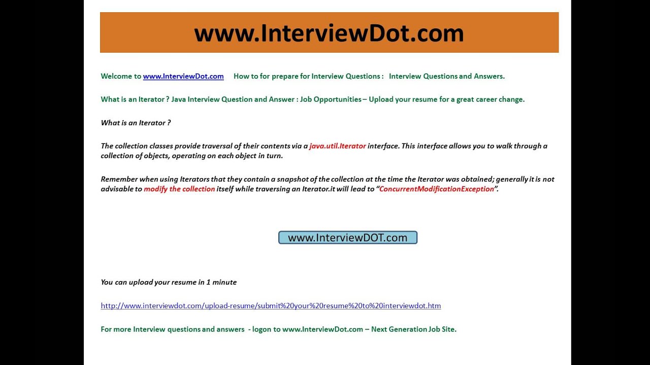 what is an java iterator java interview question and answer