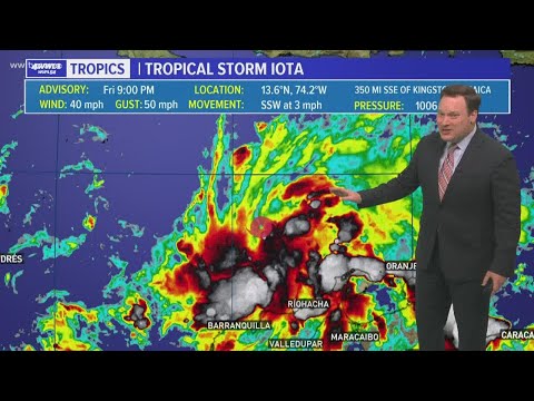 Friday Night Tropical Update: Tropical Storm Iota's path matches Eta