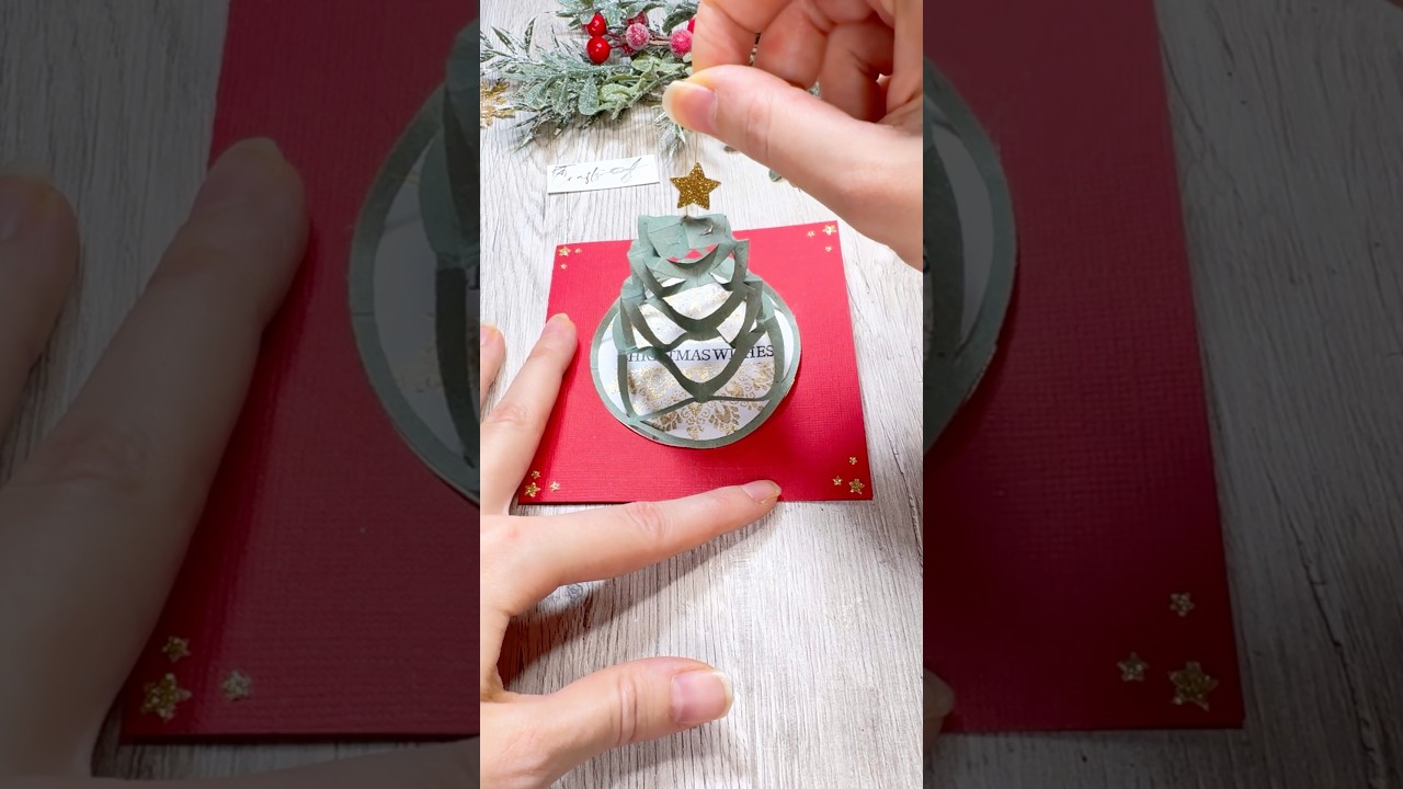 🎄 Einfache, interaktive Weihnachtskarte🎄#bastelideen #christmas #kartenbasteln #diy