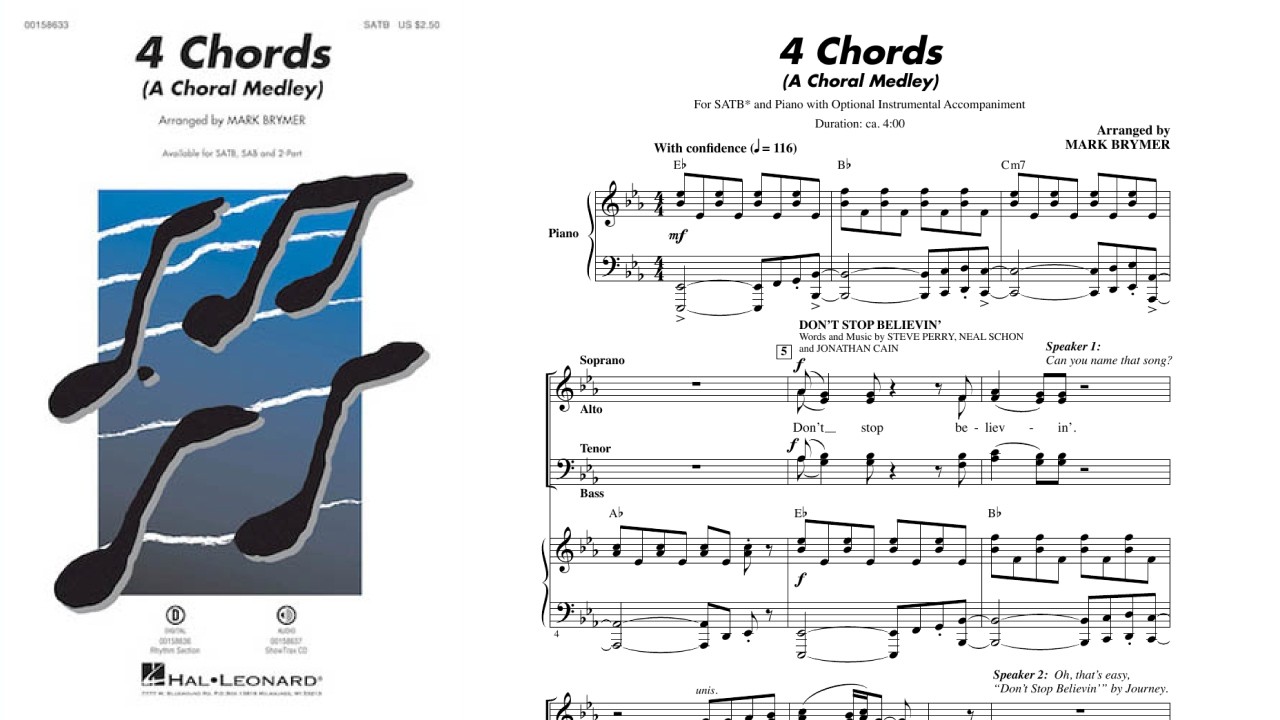 4 Chords by The Axis Of Awesome (A Choral Medley) | SATB Choir | Arr. Mark Brymer