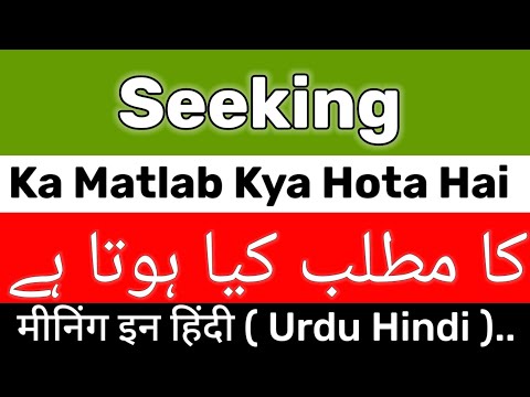 Seeking Meaning | Seeking Meaning In Urdu | Seeking Ka Matlab Kya Hai | Seeking Ka Meaning Kya Hai