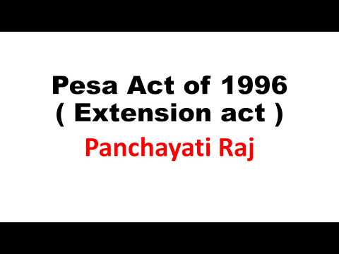 UPSC/IAS/PCS || PESA Act of 1996 (extension act )
