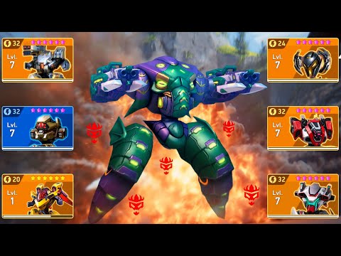Ember Gun 16 & 12 with Redox, Guardian, Onyx, Surge, Gatecrasher, Lacewing - Mech Arena