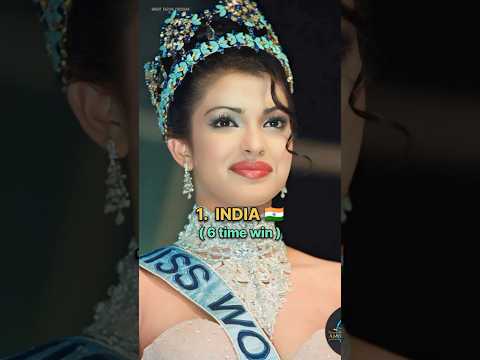 top 10 countries with most Miss World winners #youtubeshorts #top10 ##missworld #shorts #actresss