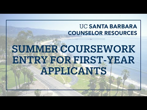 Summer Coursework Entry for First-Year Applicants