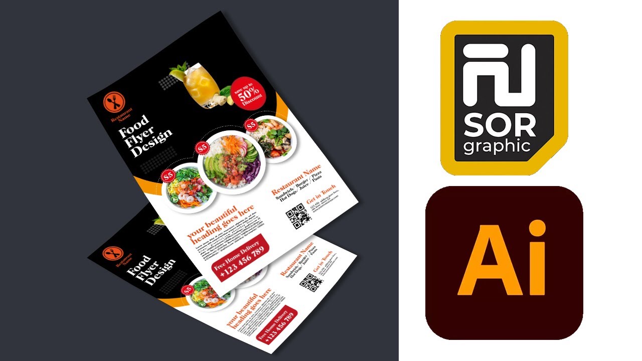 Adobe Tutorial - Make Food Flyer Design in Adobe Illustrator