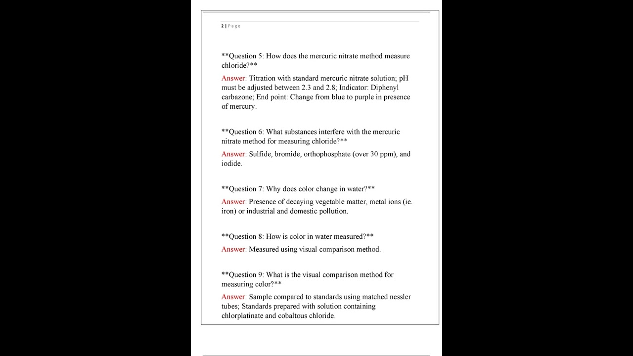 CWEA GRADE 1 LAB ANALYST EXAM ACTUAL EXAM
