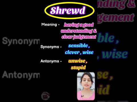 #Shorts | Word of the day | Shrewd | Meaning | Synonyms | Antonyms | Sentences | English Vocabulary