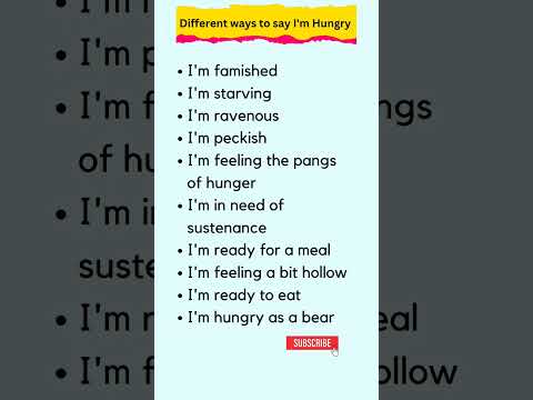 Different Ways To Say I'm hungry. #englishspeaking #shorts #learnenglish