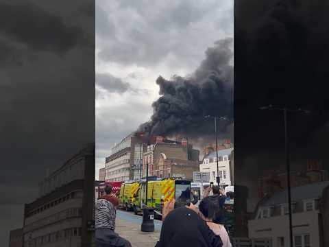 Fire on top of Bow Business Centre London Today!