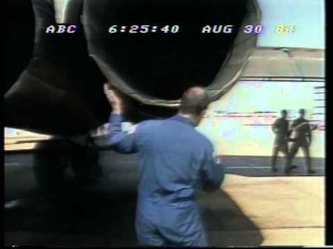 ABC News tribute to Doug Benefield, Rockwell International B 1A test pilot, August 30,1984