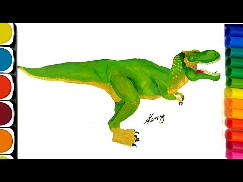 How to Draw Dinosaurs, Coloring pages, Teach Drawing and Coloring, Learning Colors for Kids