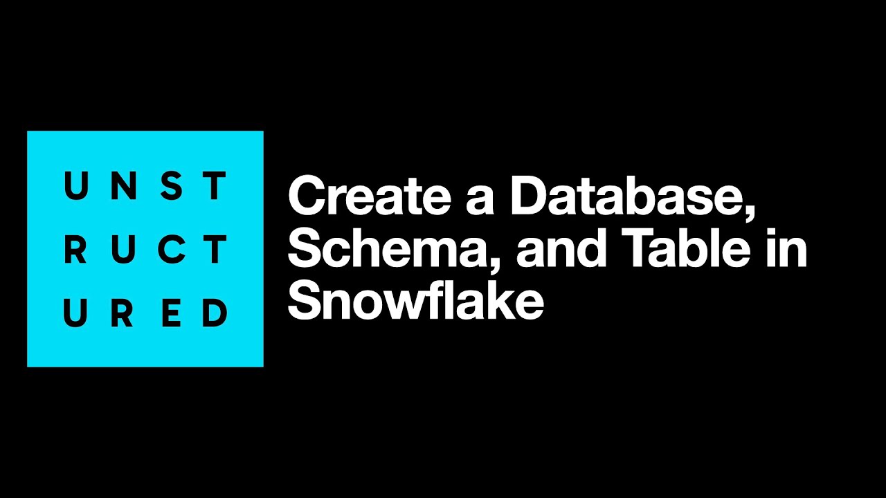 Create a Database, Schema, and Table in Snowflake