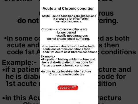 Medical coding acute and chronic conditions|ICD|CPT|CPC examination|||