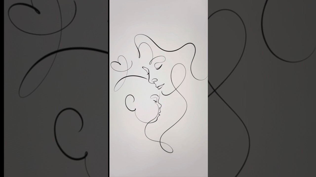 ✨ Pretty Little Baby | Unique Family Tattoo Idea #LineArtPortrait #TattooFromPhoto