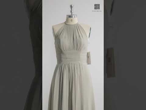 BABARONI DORIS Halter Chiffon Maxi Dress of Bridesmaid
