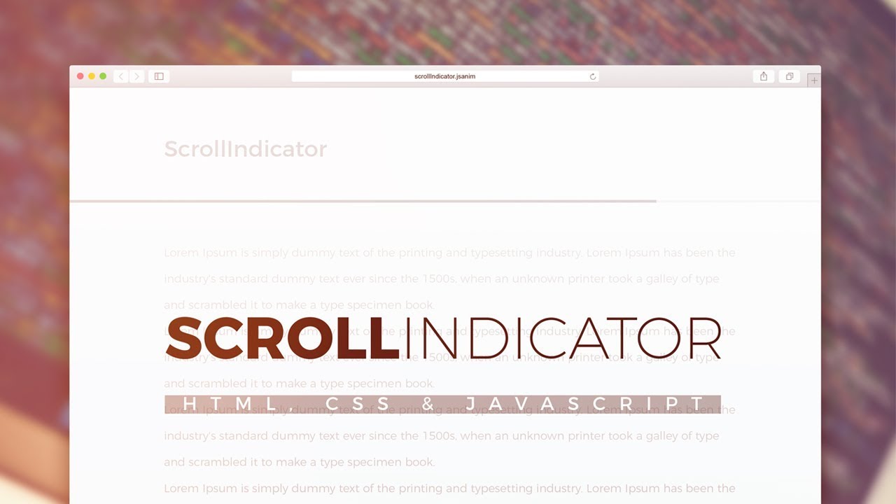 Scroll Indicator Using JavaScript | HTML, CSS & JavaScript