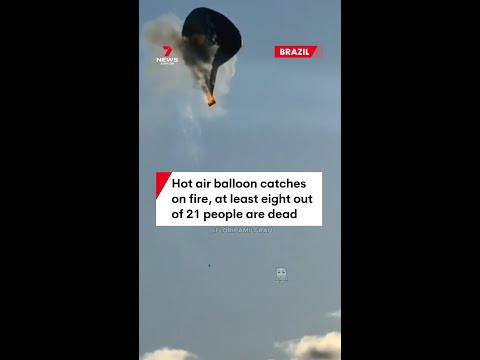 Hot air balloon catches on fire, at least eight out of 21 people are dead