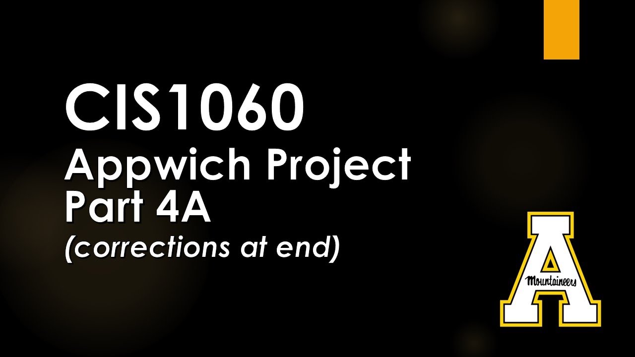 CIS1060 - Appwich Project - Part 4a