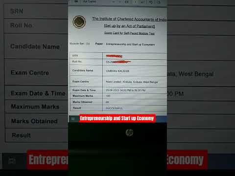 Spom Set D Entrepreneurship and start up economy || ICAI || CA Final || Result