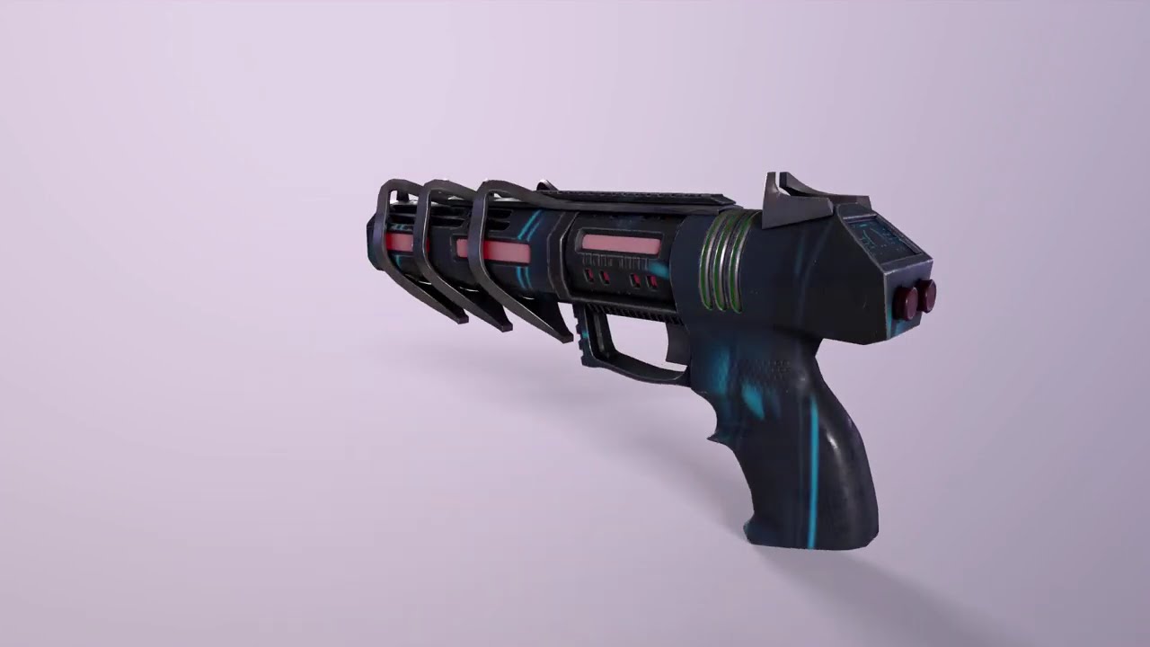 3D model CyberPunk Gun VR / AR / low-poly