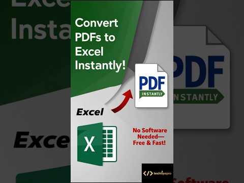 Convert PDF to Excel in Seconds—No Software Needed! 📊 #FreeConversion #techtipspro