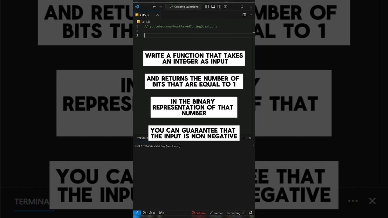 Q15 Bit Counting with JavaScript #JS #Coding