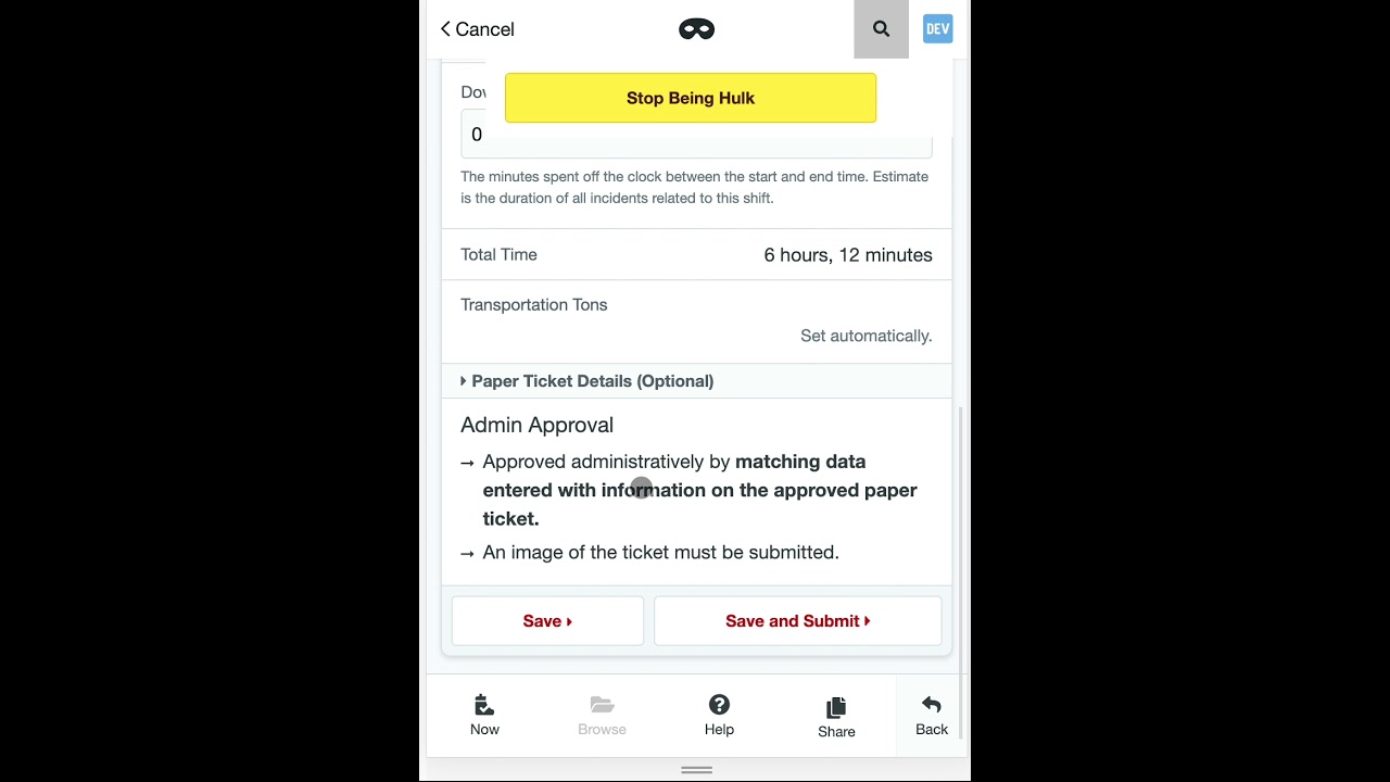 Driver Shift Check Out