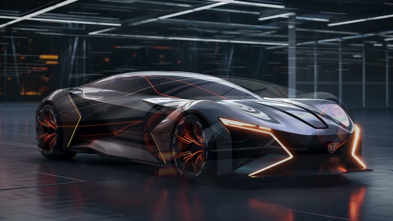 New Vehicle Design. 3D Render Photo. AI Created