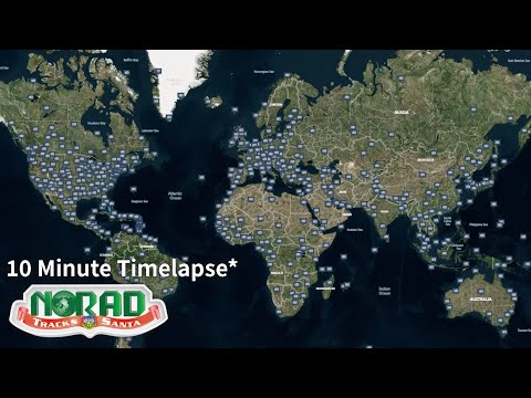 NORAD Santa Tracker 2023 In 10 Minutes [Timelapse]