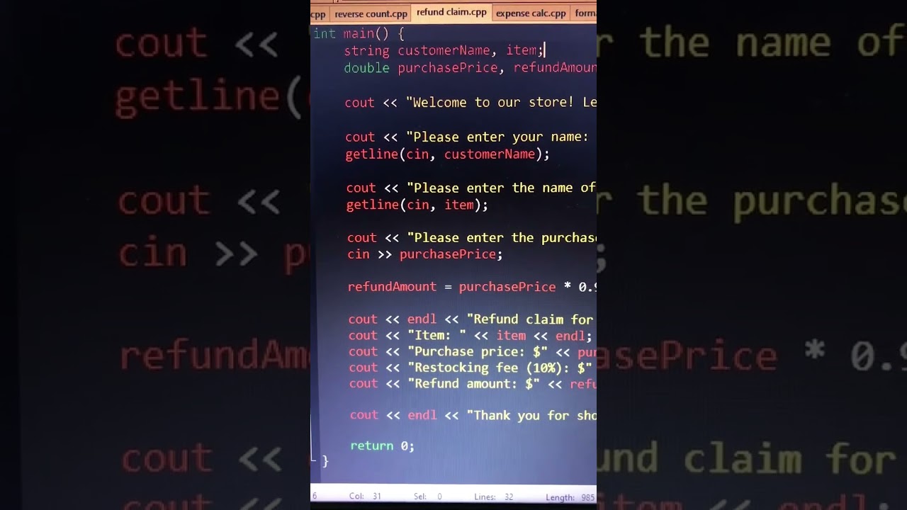 refunding code #coders #codingninja #codemasters #codinglife #codelife #coding #code #coder #cpp