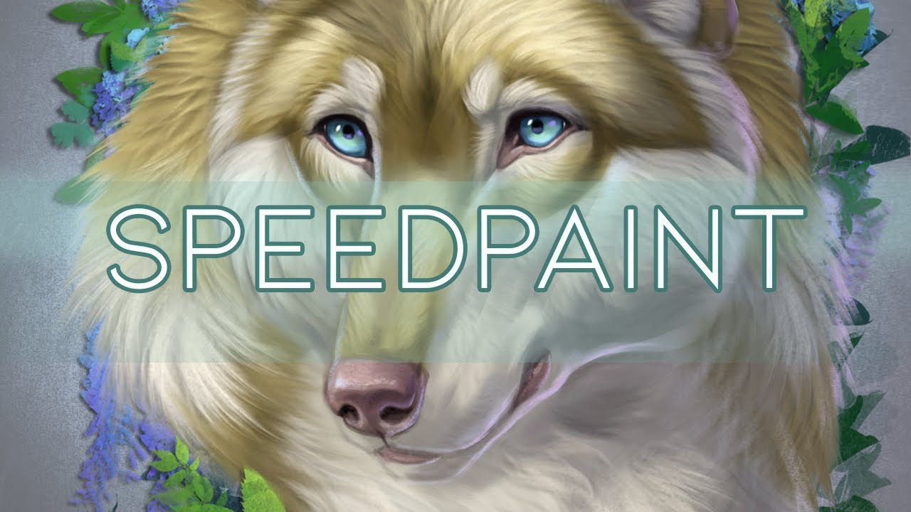 Radiance (wolf portrait speedpaint + background)