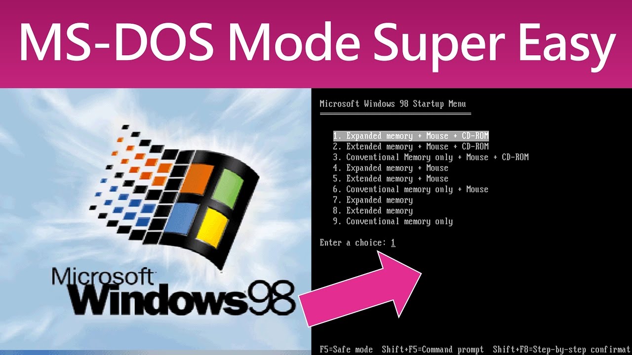 MS DOS Mode Super Easy Guide Tutorial Windows 95 98