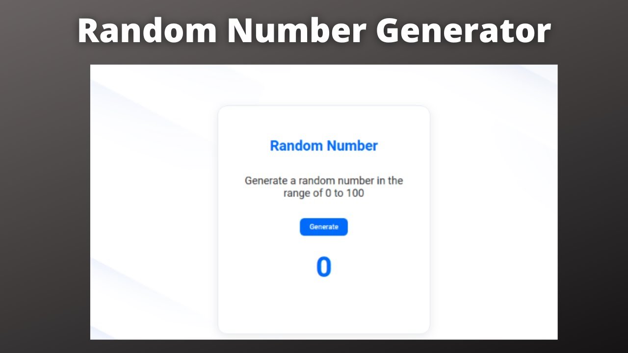 Random Number Generator | CCBP React JS Coding Practice 6 Solution | Simple React JS Application