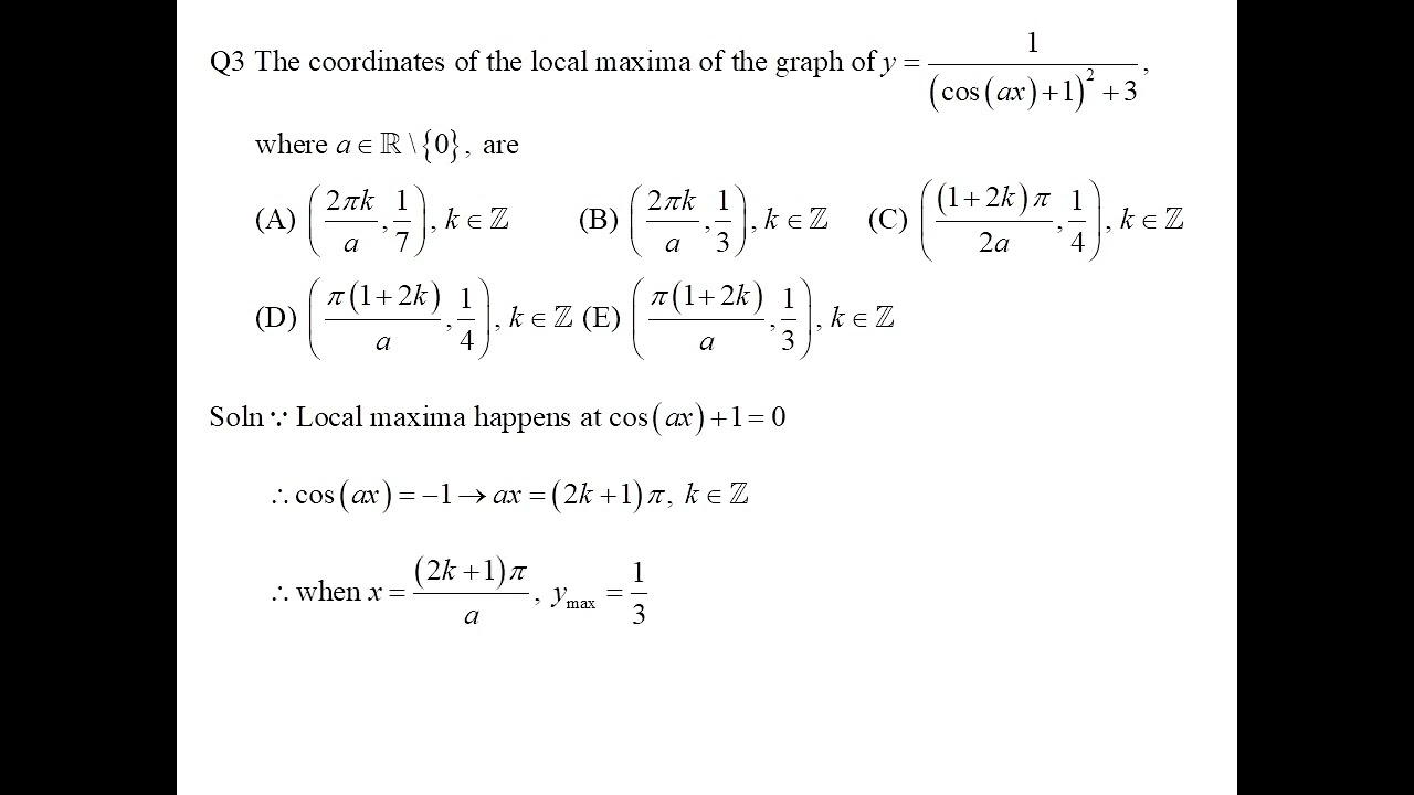 2021 VCAA Specialist Math Exam Paper 2 Section A Q1-Q5