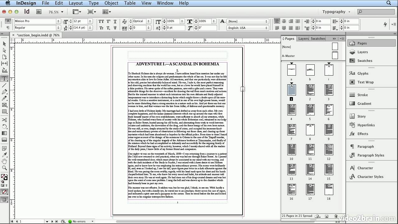 Adobe Indesign CS6 Tutorial - 43  Creating a Section