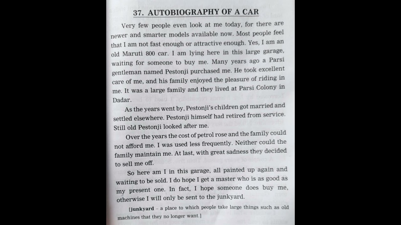 Autobiography of a Car | essay writing in english | English essay writing | Autobiography of a Car