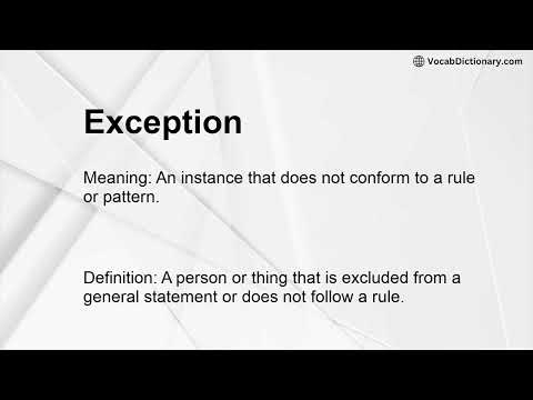 Exception Meaning